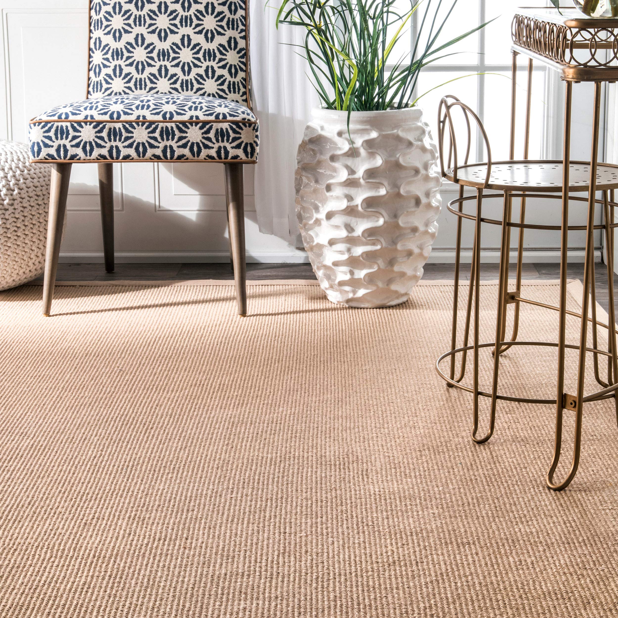 nuLOOM Machine Woven Laurel Jute Area Rug, 5' x 8', Beige