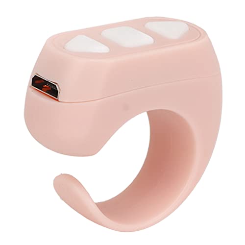 Remote Control for Phone, Page Turner ABS 3 Buttons 10m Distance for Watching Video Shots (Pink)