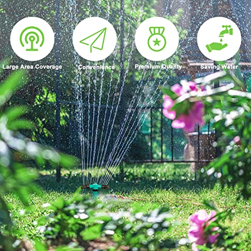 Psinzmk Yard Sprinkler, Lawn Sprinklers for Yard Rotating 360 Degree Covering Large Area, Garden Water Sprinklers System Automatically for Yard, RWG-SH1
