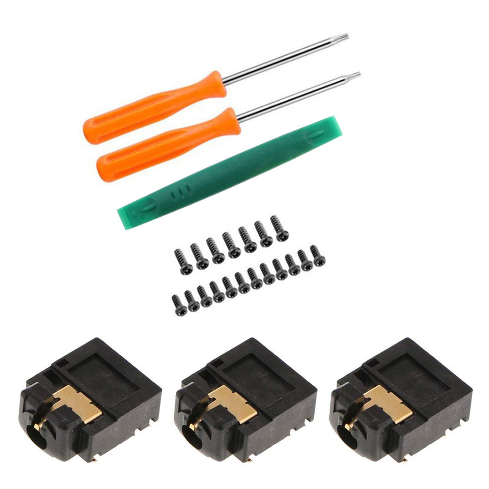 Onyehn 3pcs Replacement Headphone Jack Plug Port 3.5mm Headset Connector Port Socket(with Screw Repair kit) for Xbox ONE S Wireless Controller Model 1708 Replacement (3 Pack)
