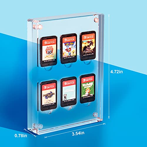 Switch Game Card Case - UPAFEXXI Game Card Storage Box Include 6 Game Card Slots Holders for Nintendo Switch NS NX, Transparent Display of Switch Game Card Cartridge