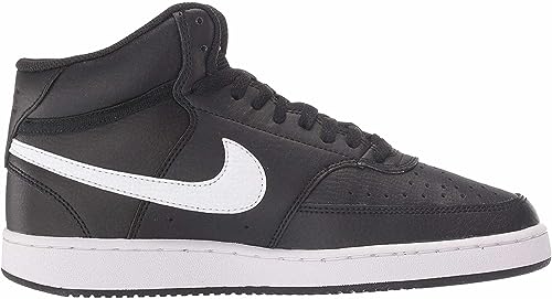Nike Women's Court Vision Mid Sneaker, Black/White, 8 Regular US