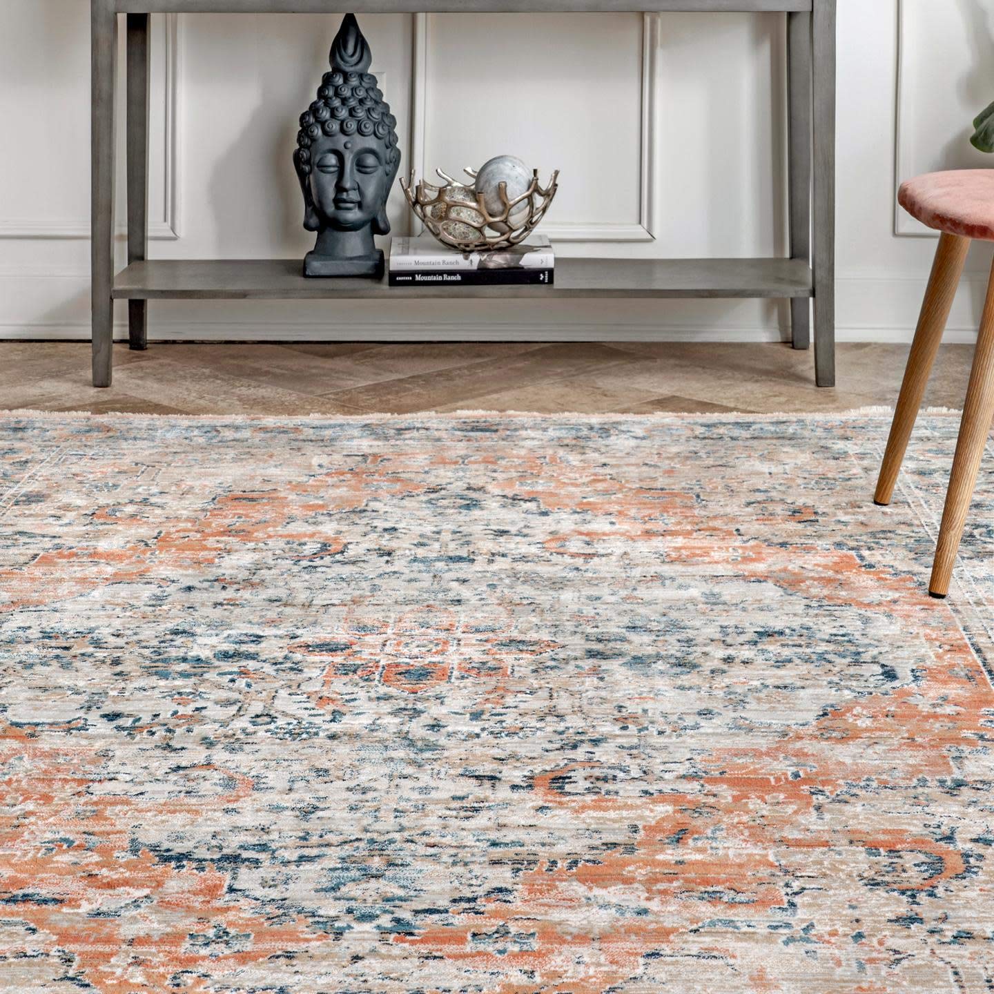 nuLOOM Piper Faded Transitional Accent Rug, 4' Round, Beige