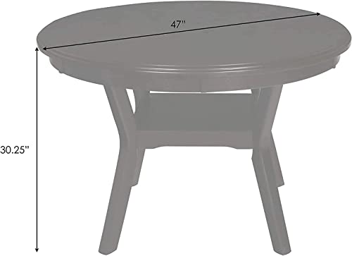 New Classic Furniture Gia 5-Piece Round Dining Set with 1 Dining Table and 4 Chairs, 47-Inch, Gray