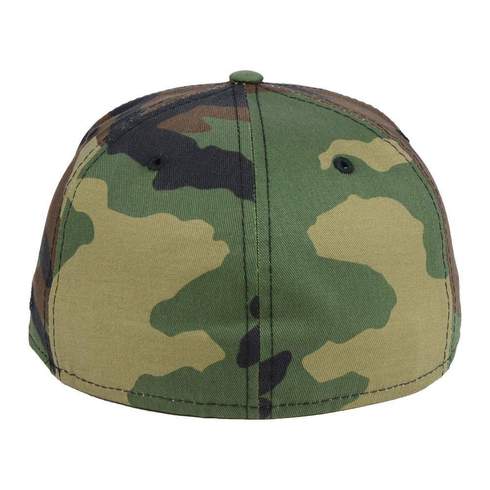 New Era Blank 59fifty Fitted Flat Bill Cap, Woodland Camo 7 1/2