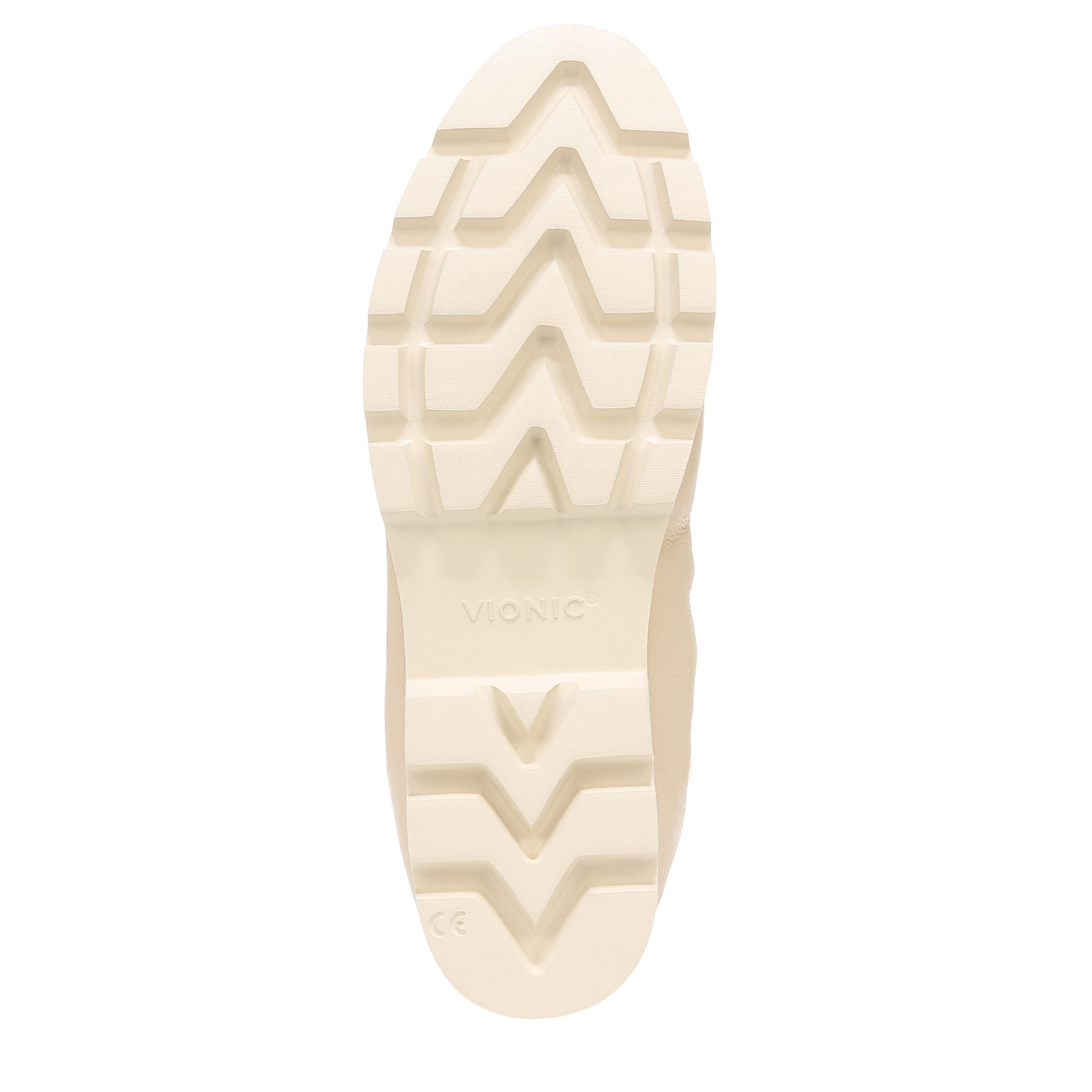 Vionic Women's Charm Cynthia Dress Lug Sole Flats - Supportive Ladies Loafer That Include Three-Zone Comfort with Orthotic Insole Arch Support, Cream 9 Wide