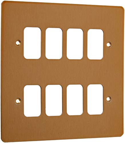 MK Edge K14348SAG 8-Module Grid Frontplate - Satin Gold