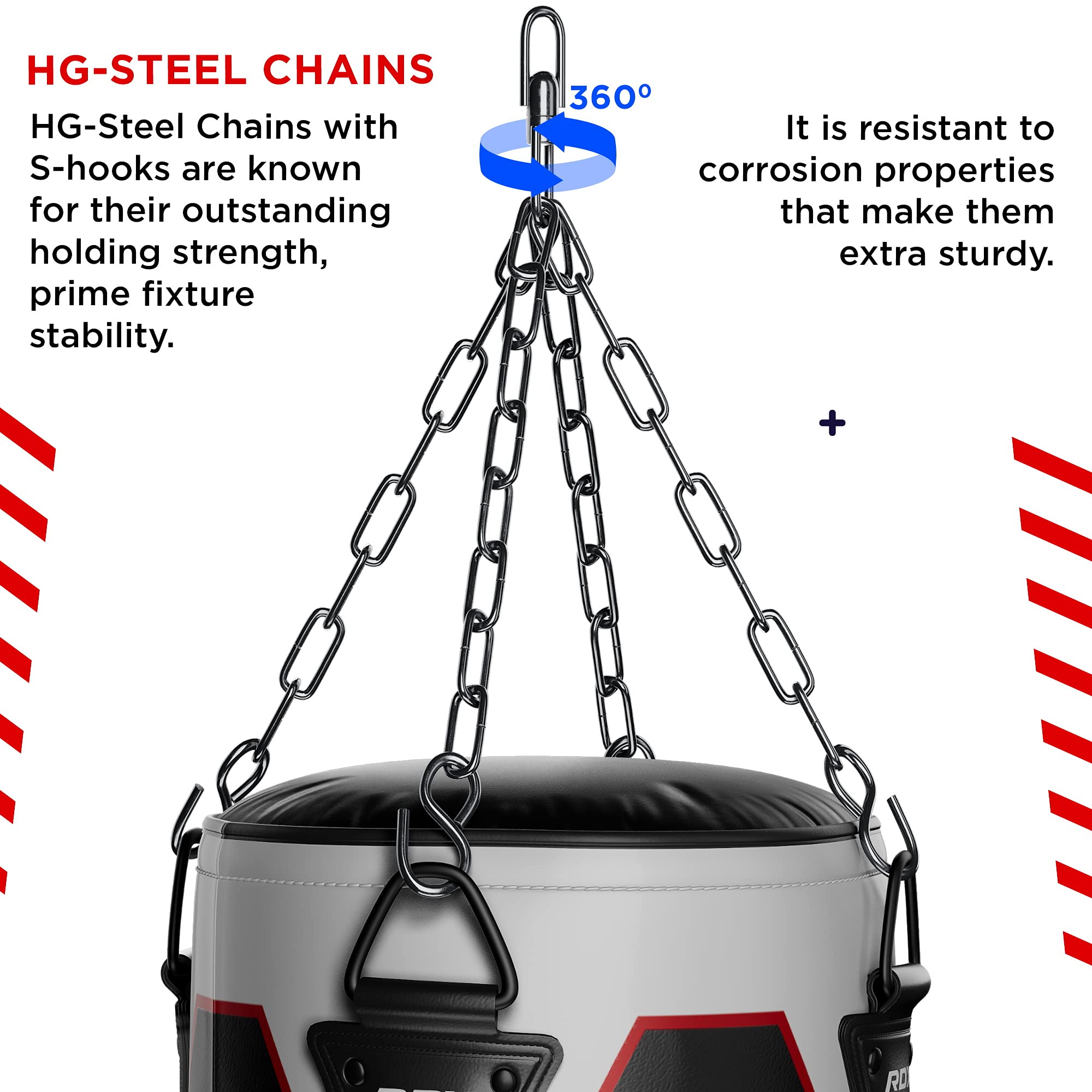 RDX Punching Bag UNFILLED Set Kick Boxing Heavy MMA Training with Gloves Punching Mitts Hanging Chain Muay Thai Martial Arts 4FT 5FT