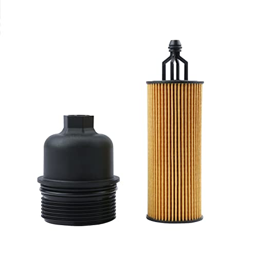 Oil Filter and Oil Filter Housing Cap Assembly , Fits For Chrysler Dodge Jeep Ram - 200, 300, Challenger, Charger, Durango, Cherokee, Wrangler,Replaces# 68191350AA, 917-190