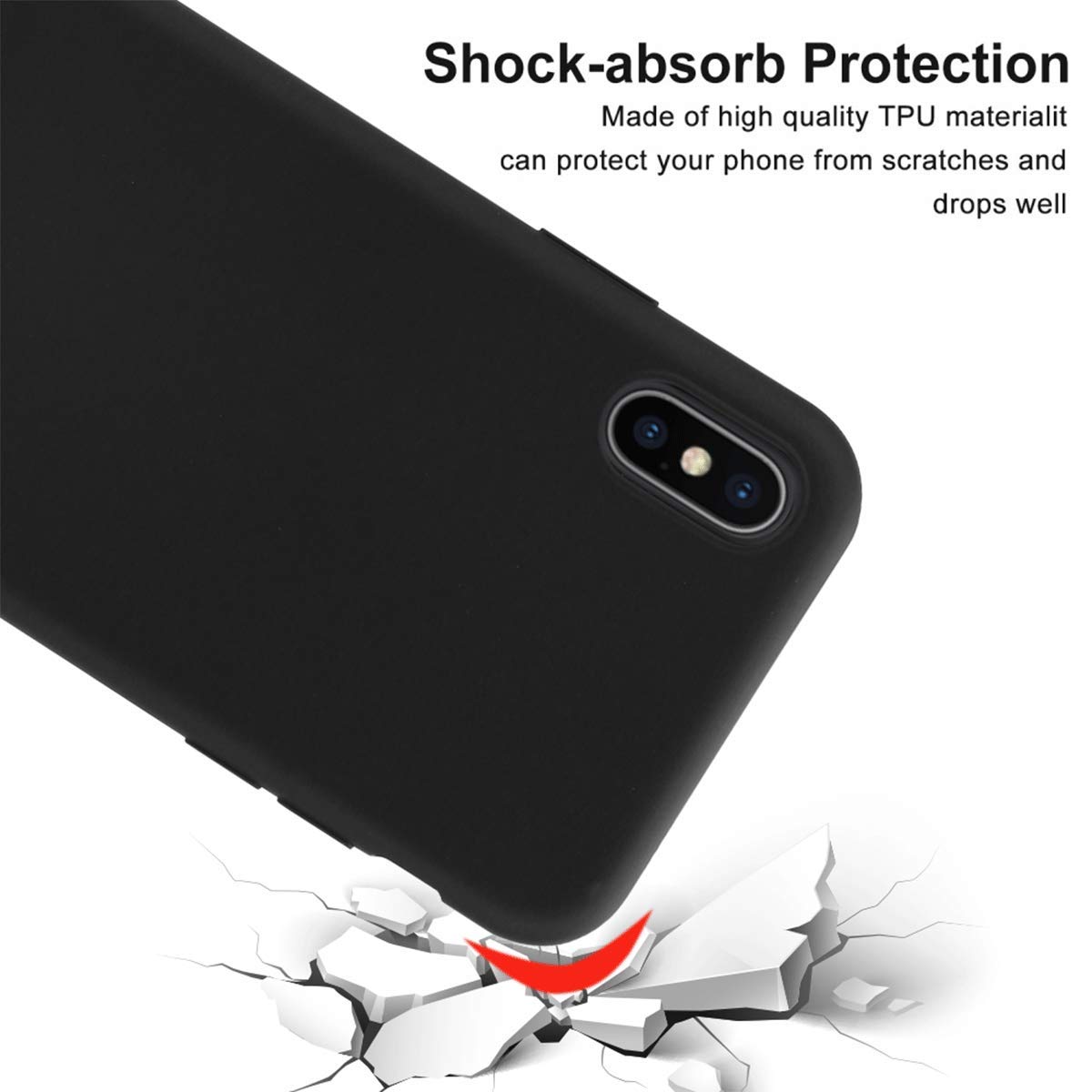 YZKJSZ Case for Tecno Spark Go 2022 Cover + Screen Protector Tempered Glass Protective Film - Soft Gel Black TPU Silicone Protection Case for Tecno Spark Go 2022 (6.6") - OP40