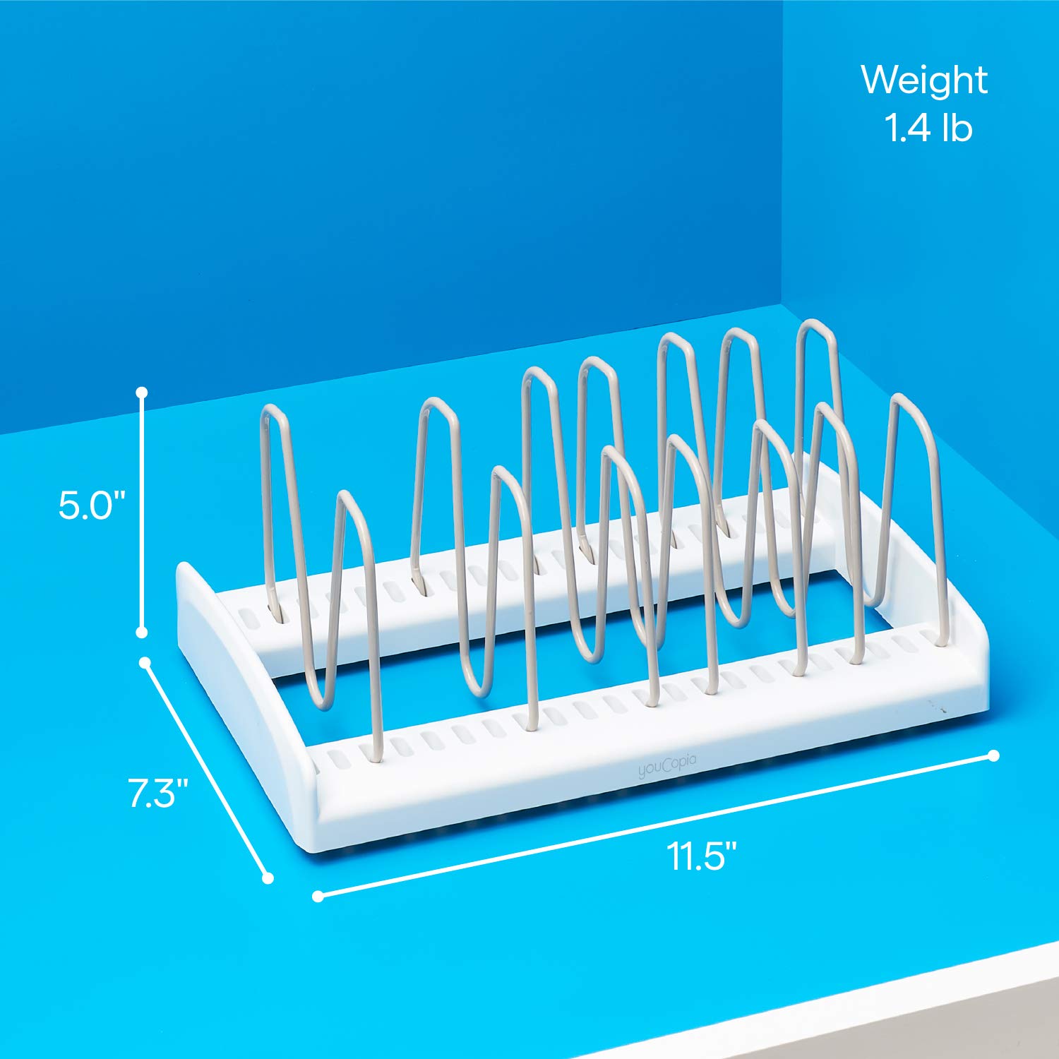 YouCopia StoreMore Expandable Pan and Lid Rack StoreMore Adjustable Pot Lid Organizer