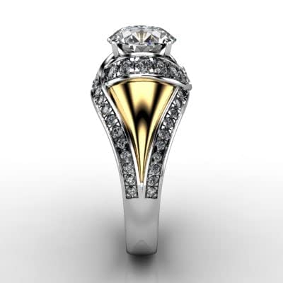 Solitaire 1.10Ct Simulated Diamond Women Engagement Ring,925 Sterling Silver Ring For Her,Wedding Ring For Women (8 US)