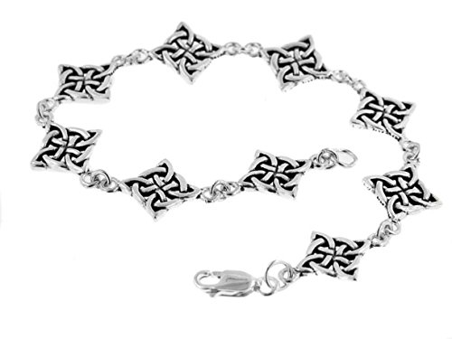 North Star Celtic Knot Sterling Silver Link Bracelet, 7"