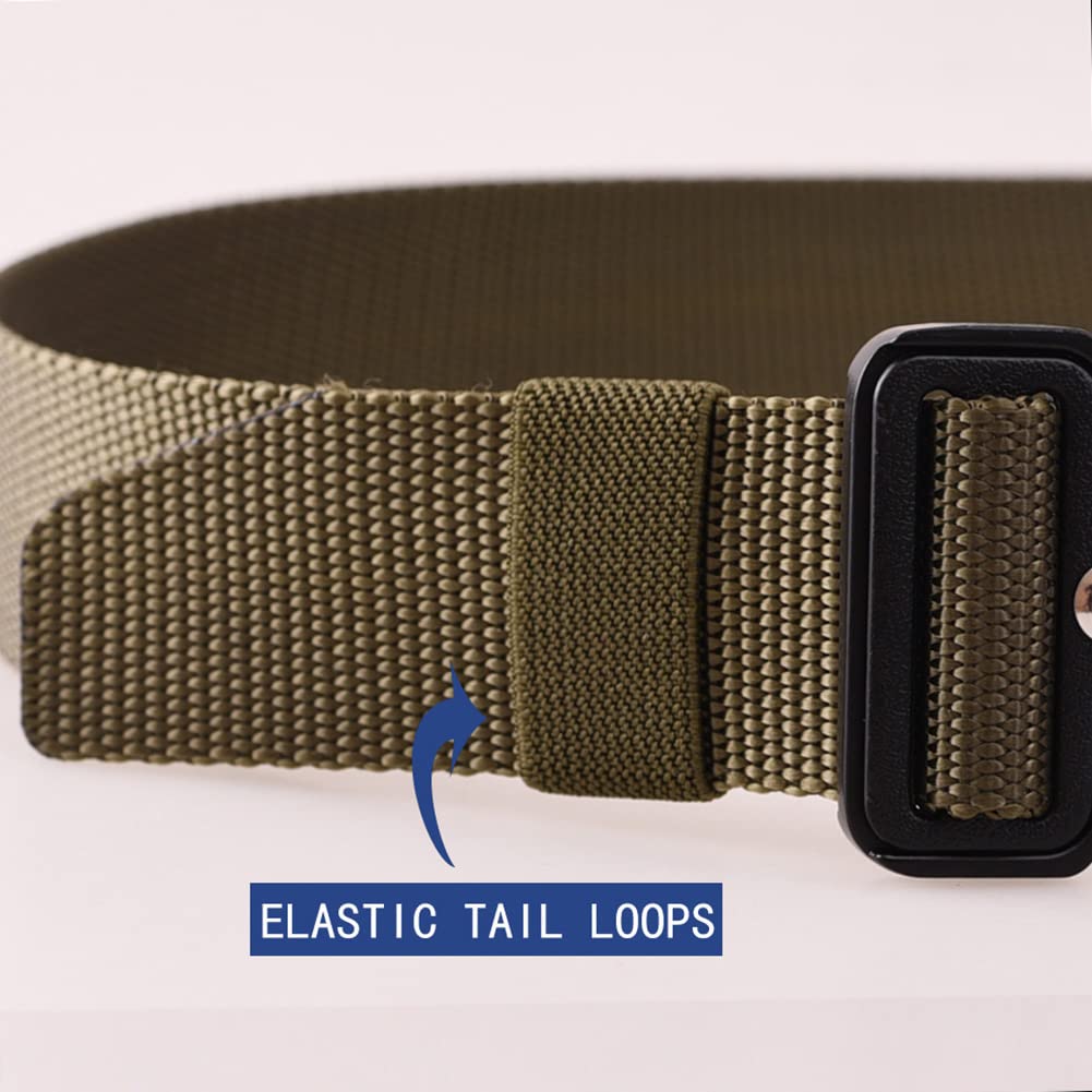 VISDEA Mens Tactical Belt Quick Release Black Canvas Belts For Men (Black, 125cm Suit for pant size < 43 inch)
