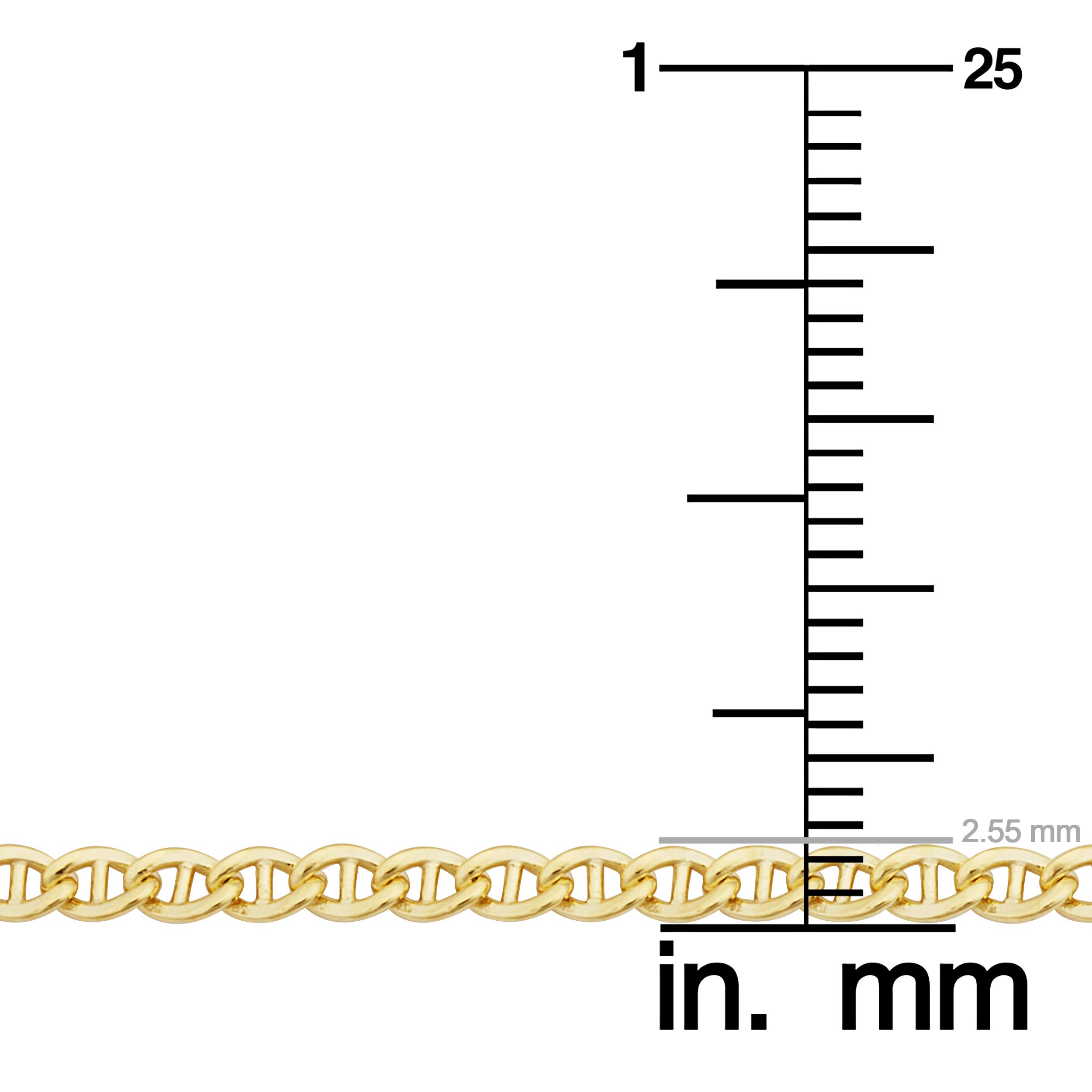 Solid 14k Yellow Gold Filled Mariner Link Chain Necklace (2.55 mm, 36 inch)