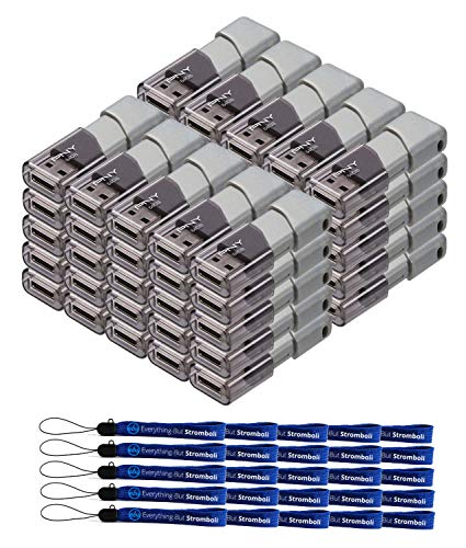 PNY 64GB USB 3.0 Flash Drive Turbo Attache 3 (50 Pack Bulk) Thumb Drives Bundle with (25) Everything But Stromboli Lanyard (P-FD64GTBOP-GE)