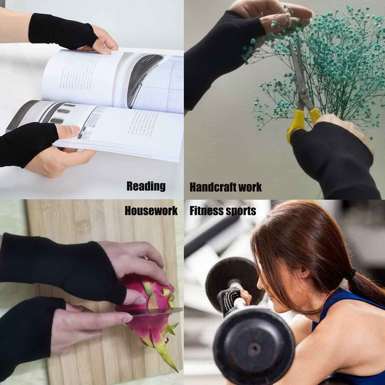 Wrist Thumb Support Compression Gloves (1 Pair), Breathable Wrist Brace Compression Sleeves with Soft Gel Pads for Tendonitis, Arthritis, Carpal Tunnel Splint for Relieve Hand Wrist Thumb Joint Pain