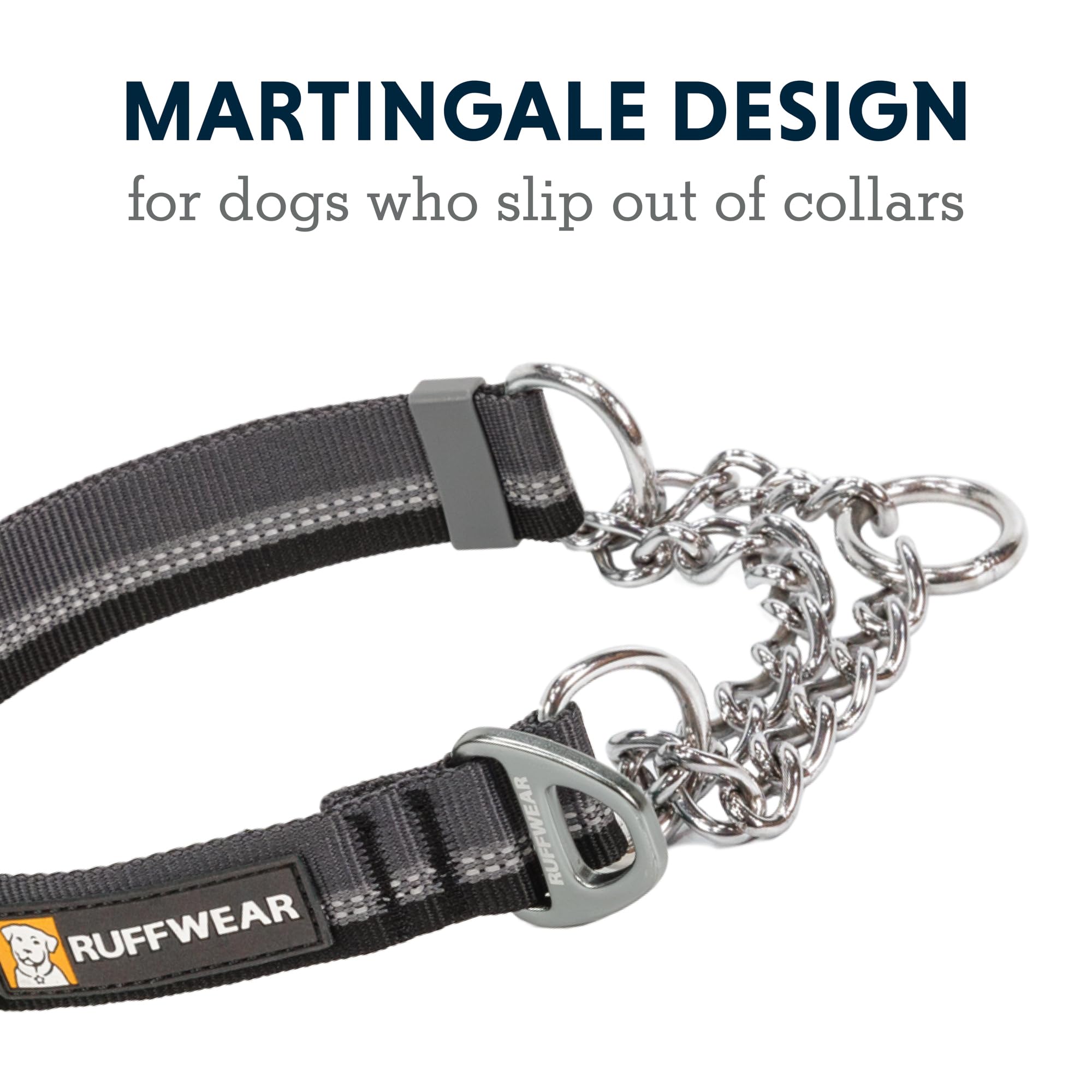 Ruffwear, Chain Reaction Dog Collar, Martingale Style for On-Leash Walking, Granite Gray, 14"-20"