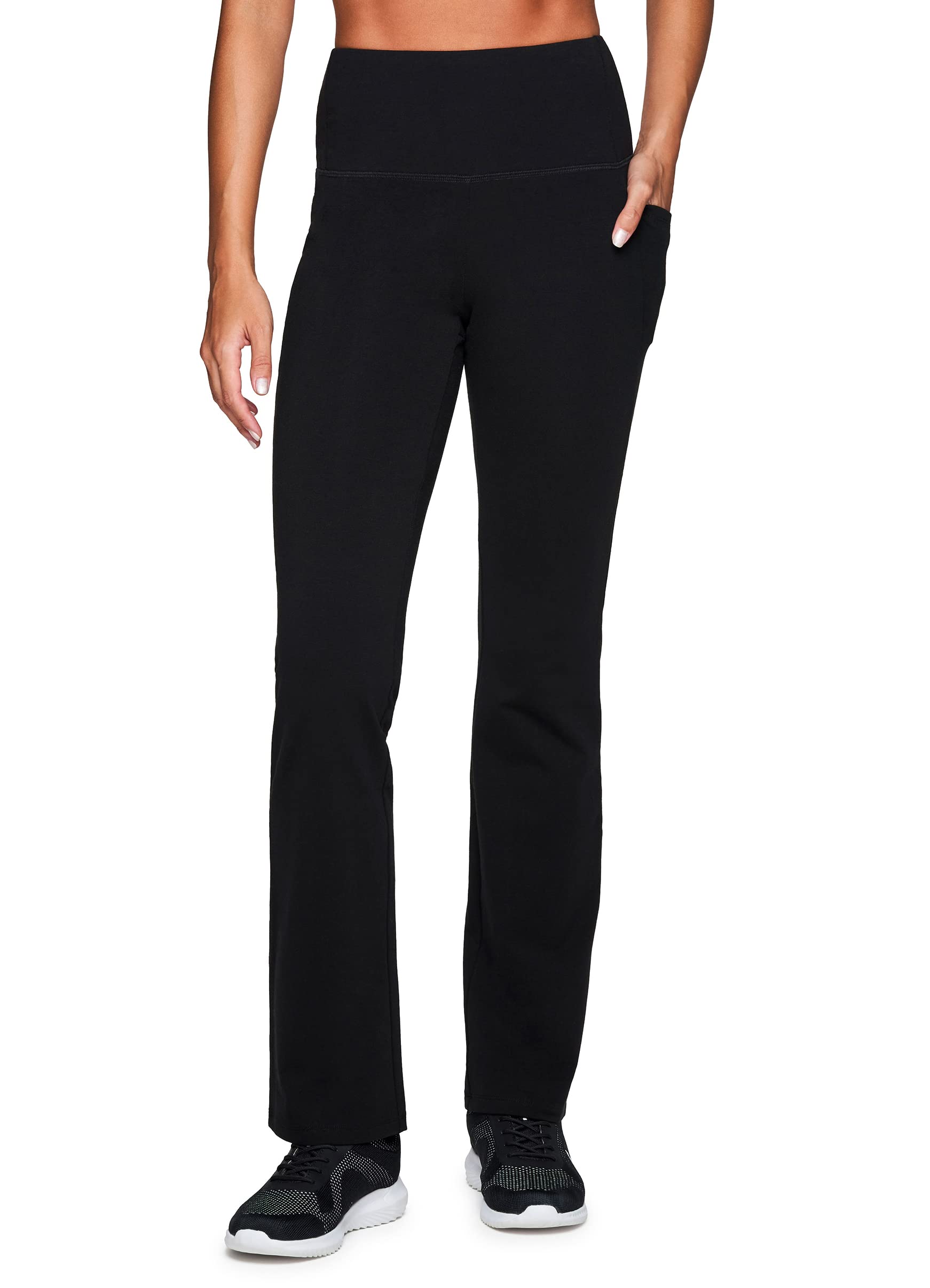 RBX Active Women's Ultra Hold Flare Bootcut Yoga Pants Interlock Black M