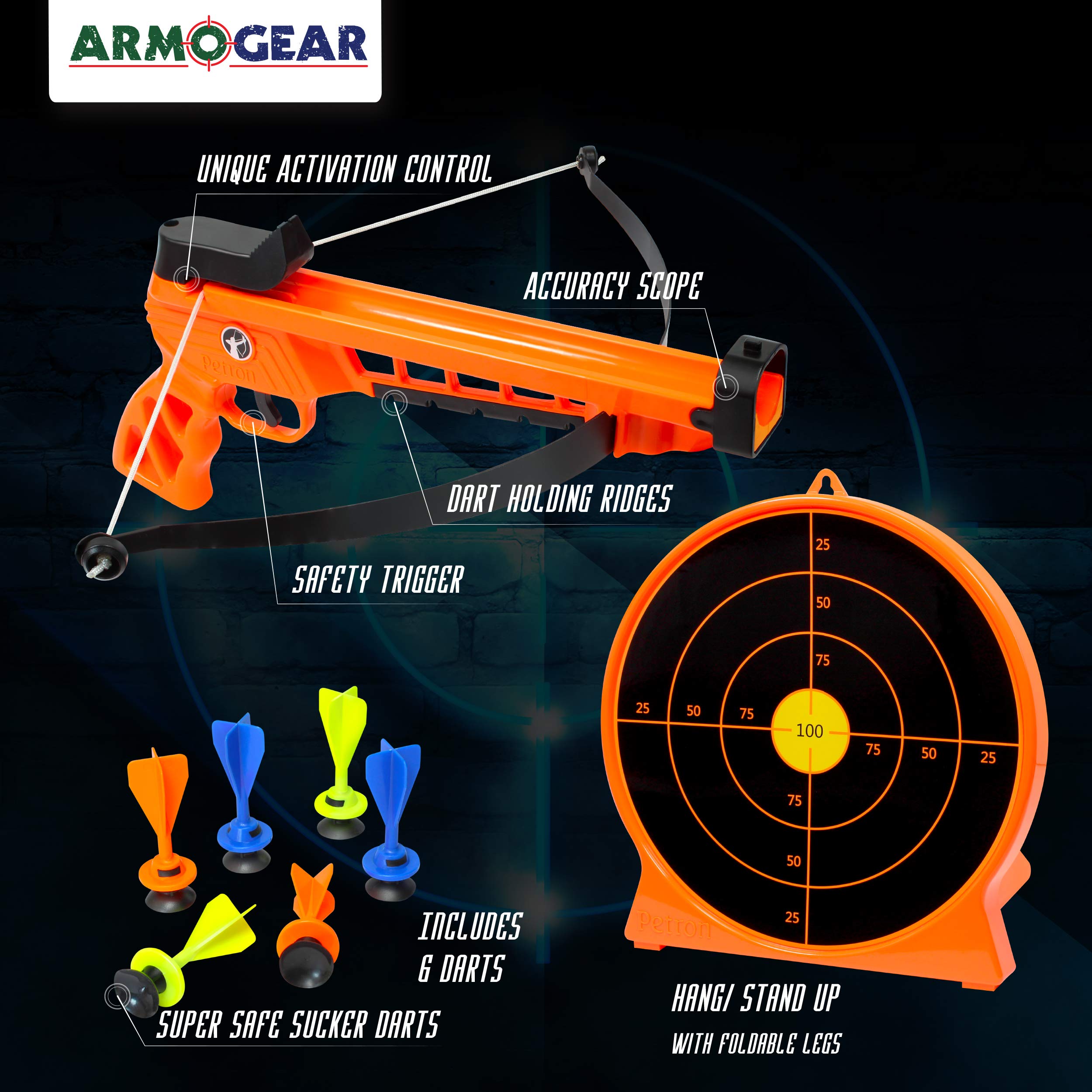 Replacement Arrows for ArmoGear Kids Archery Bow & Arrow Set – Includes 6 Safe & Sturdy Darts with Suction Cups, Great with Kidzlane Archery Set for Kids.