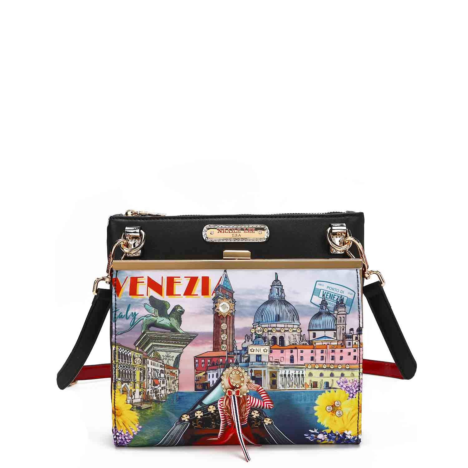 Nicole Lee HONEYMOON IN VENEZIA NYLON BEADED CROSSBODY BAG