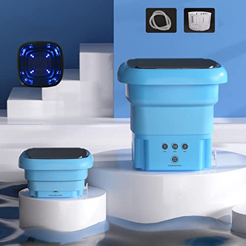 Mini Washing Machine, Portable Washing Machine, Mini Washing Machine with Exclusive Drain Basket Design, Touch Screen Washer and Dryer with Waterproof Suitable for Apartment, Laundry, Camping, Travel