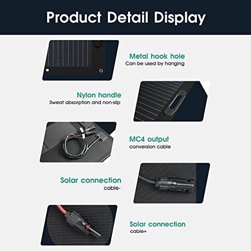 Portable monocrystalline Silicon Solar Panel, Black Appearance, high Light Transmittance, 200W, can be Connected in Series or in Parallel, Multiple Charging Modes(for SKA100/SKA1500/SKA2500)