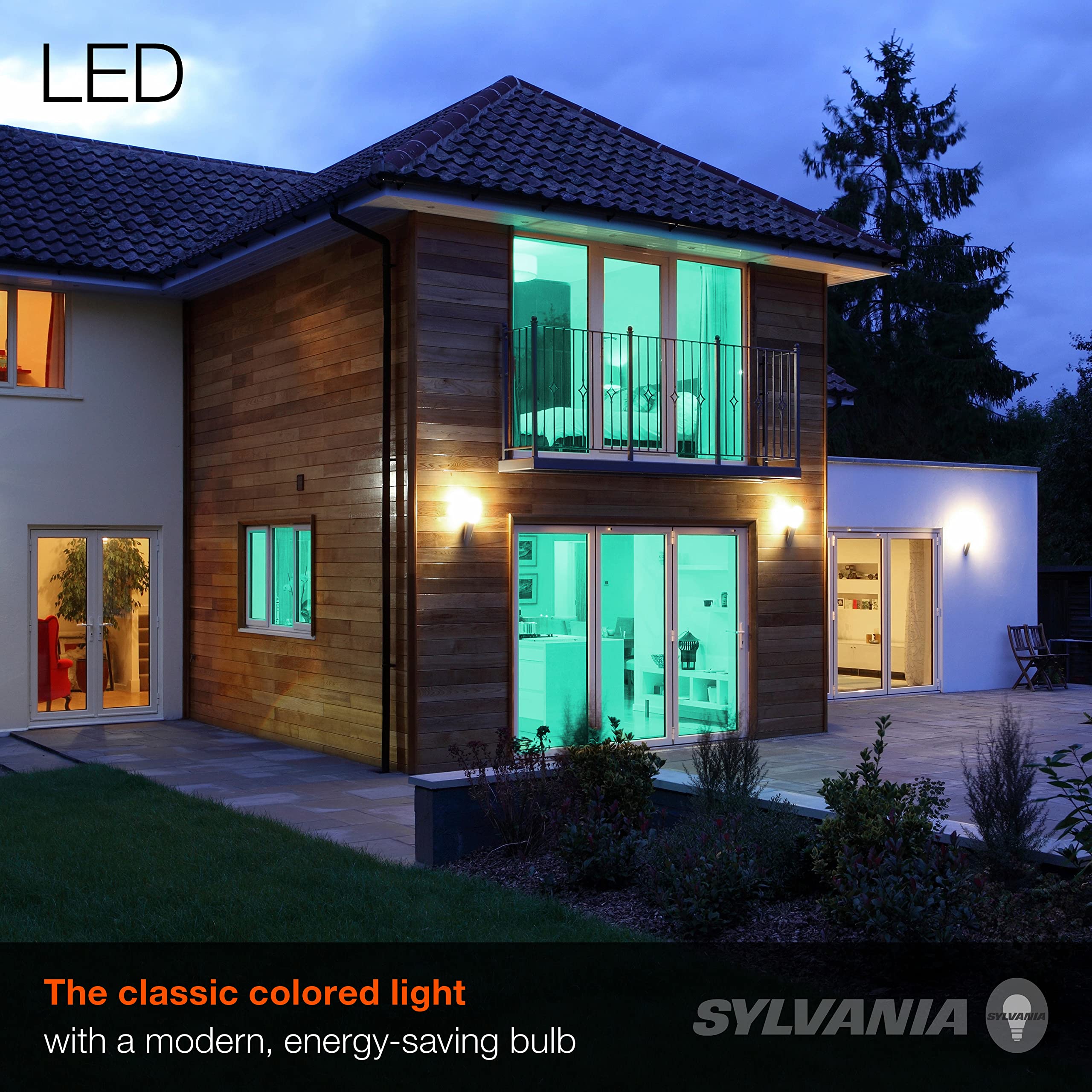 Sylvania LED Flood PAR38 Green Light Bulb, Efficient 9W, Non-Dimmable, 5 Year, E26 Medium Base - 1 Pack (40829)
