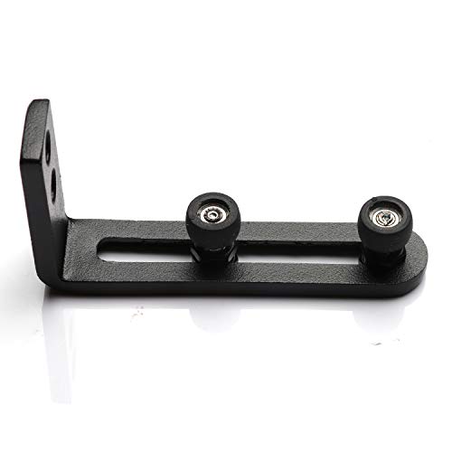 NEW IMPROVED DESIGN!!! Barn Door Floor Guide | SMOOTH BUTTER BEARINGS!!! | Stay Roller Sliding Adjustable | Guide Flush With Floor | Steel Frame (SMALL BLACK)
