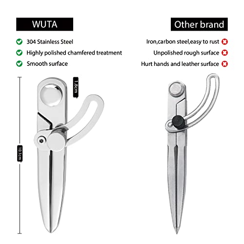 WUTA Wing Divider High Polished 304 Stainless Steel Adjustable Spacing Compass Wing Divider Scriber Leather Regulation Tools Edge Creaser DIY for Woodworking Leather Marking