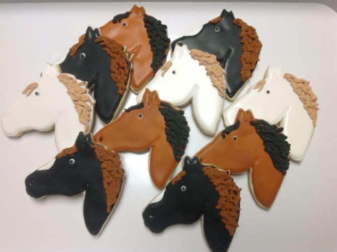 Western Horse Cookie Cutter 2 Piece Set from The Cookie Cutter Shop - Horseshoe & Horse Head Cookie Cutters β Tin Plated Steel Cookie Cutters