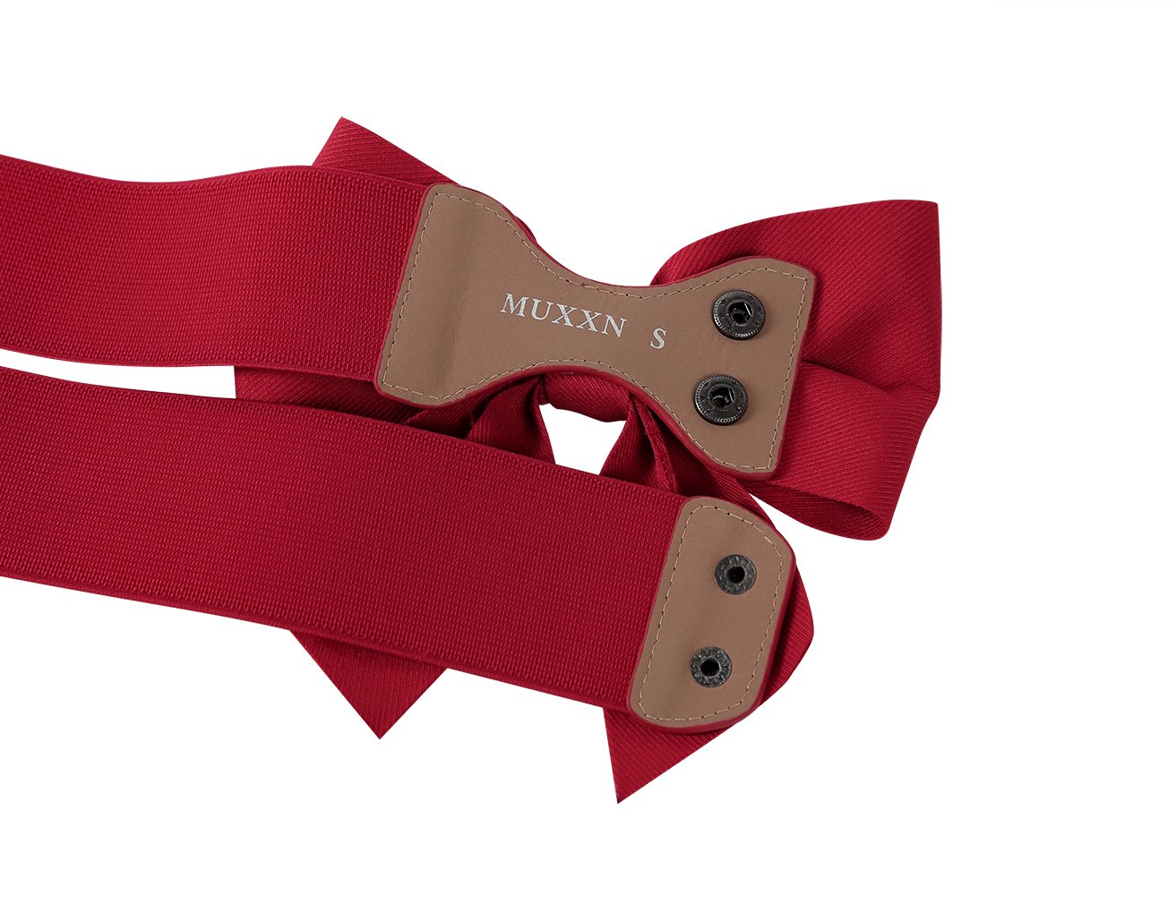MUXXN Red Bow Belt for Womne Adjustable Hgih Stretch Cotton Belt (Red S)