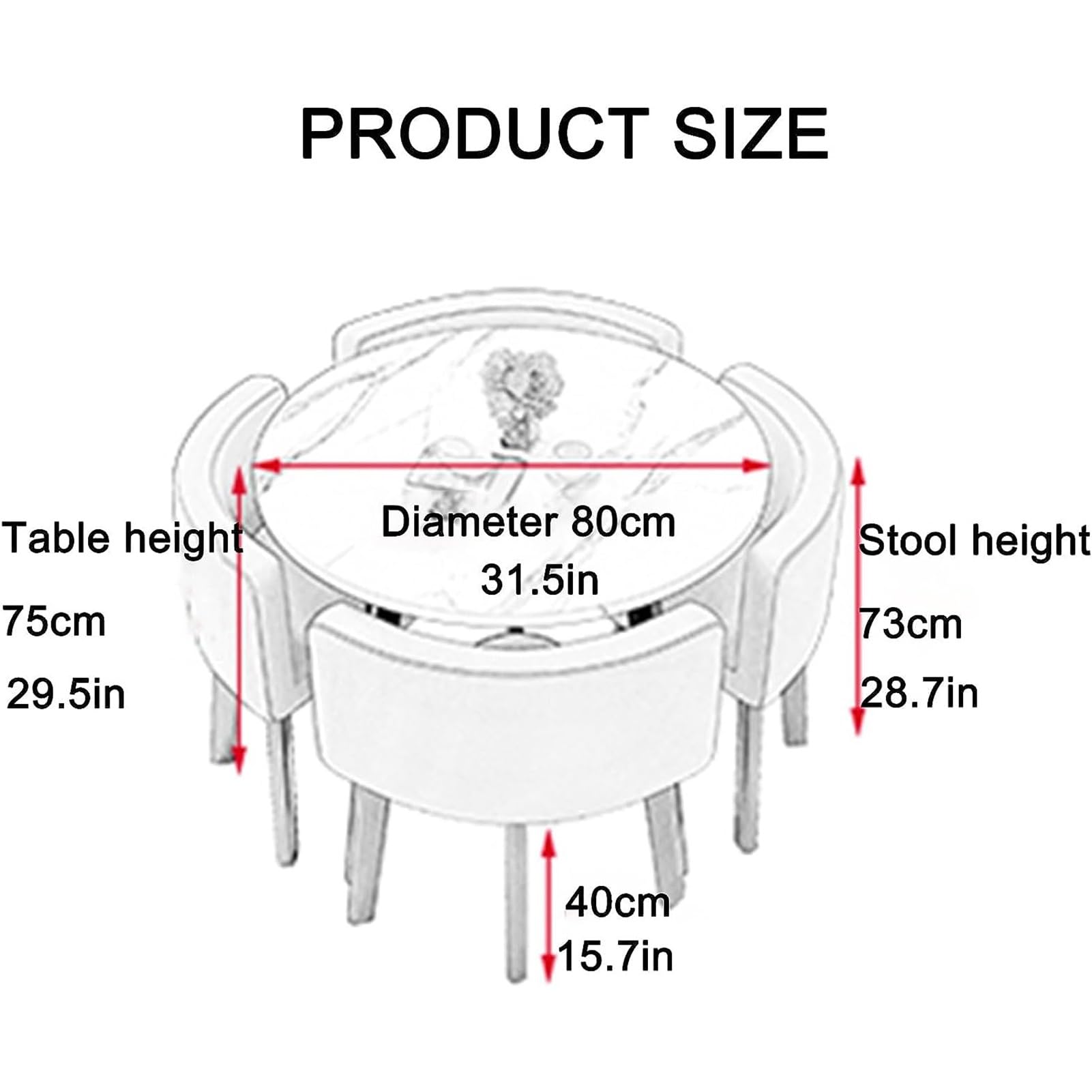 Office Reception Room Club Table,Coffee Table and Chair Set,Kitchen Dining Table Set for 4,Small Conference Room Tables Simple Office Table Round Furniture Table and Chair Set Save Space (Color : F,