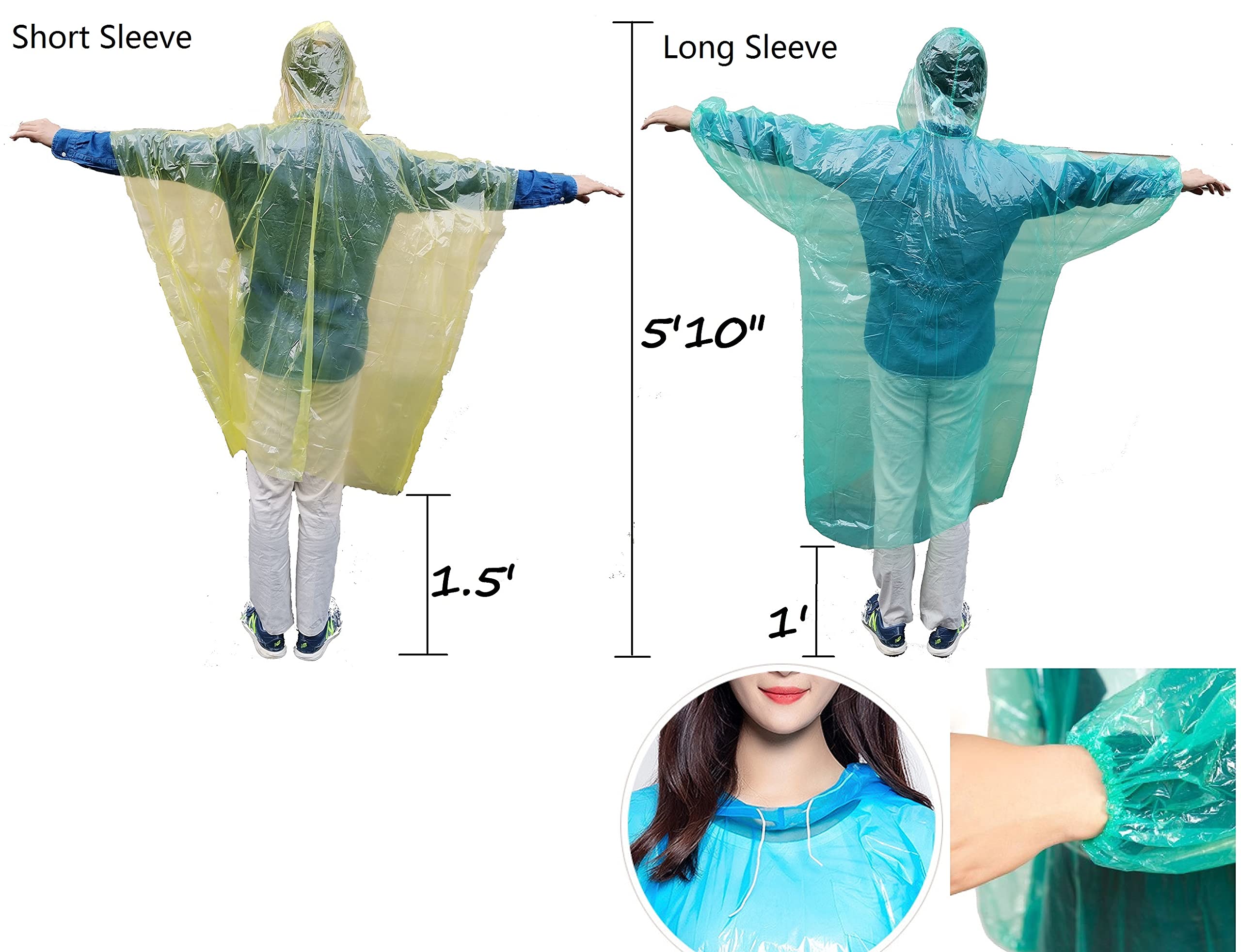 Rain Ponchos for Adults Disposable Poncho for Disney World 20 Pack Panchos Rain Adult Bulk Emergency Waterproof Plastic Raincoat with Hood Lightweight Pocket Camping Throw Away Men Women Compact Pncho