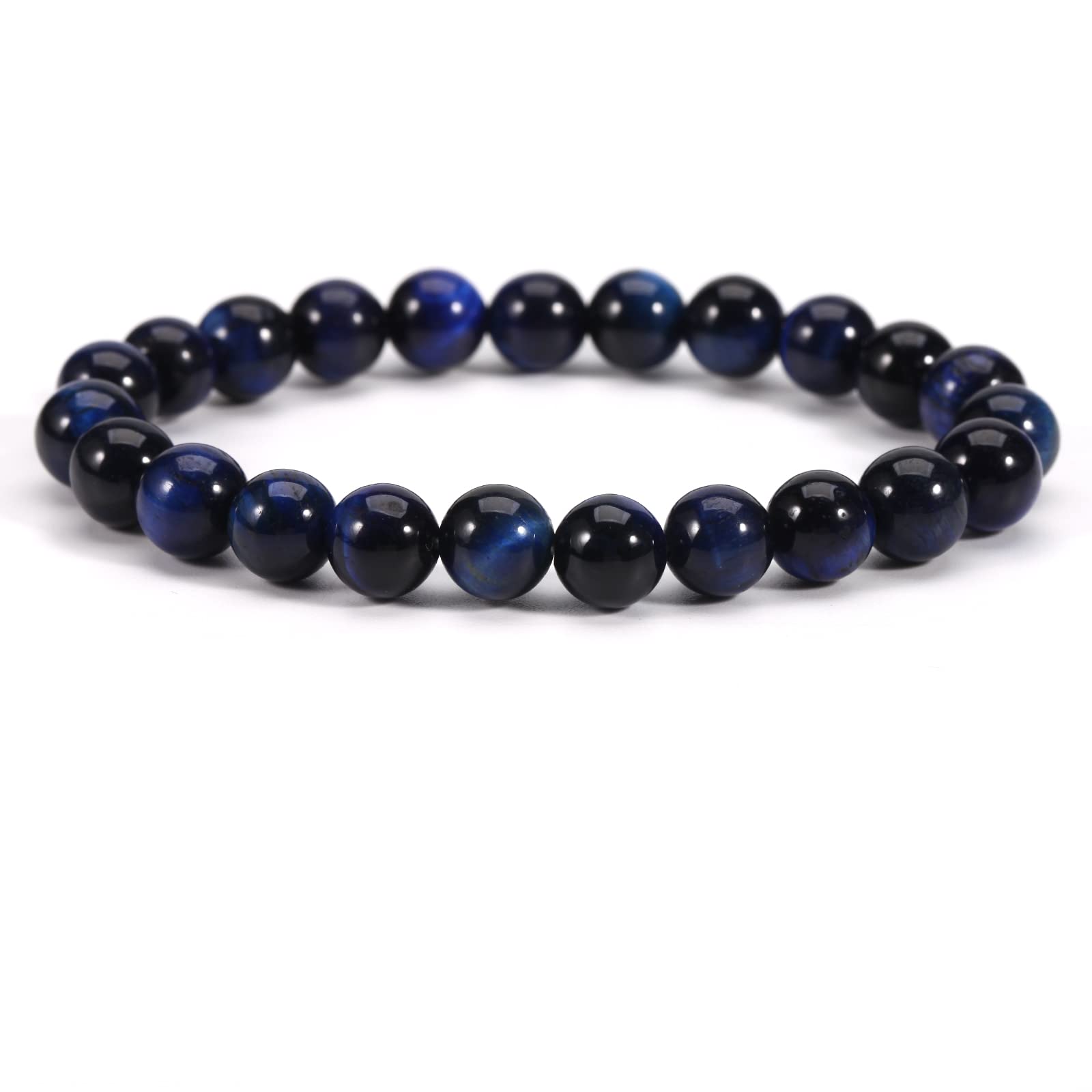 WuCuifu Bohemian Beaded Blue Tiger Eye Bracelets for Men Women Healing Crystals Bracelets