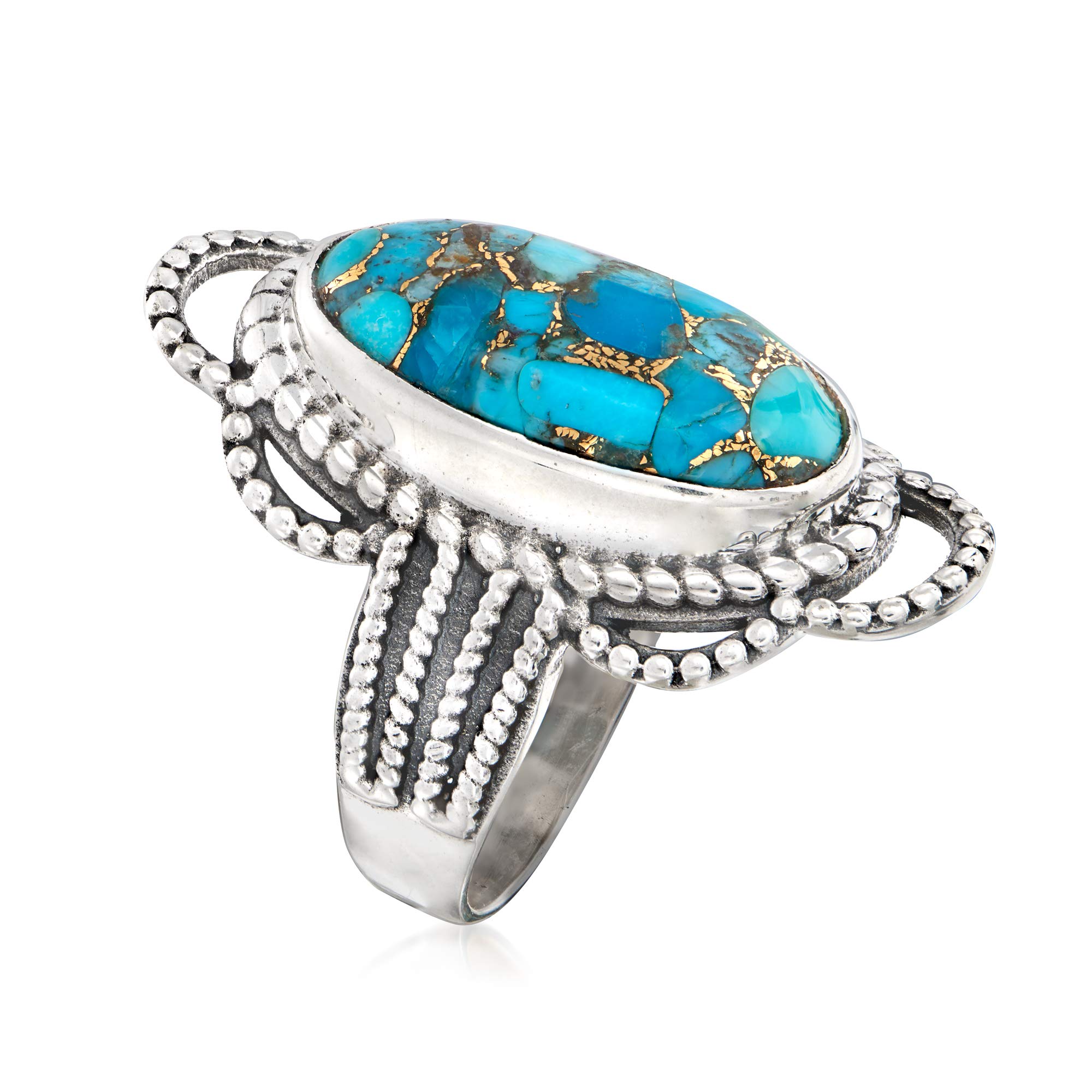 Ross-Simons Turquoise Ring in Sterling Silver. Size 7