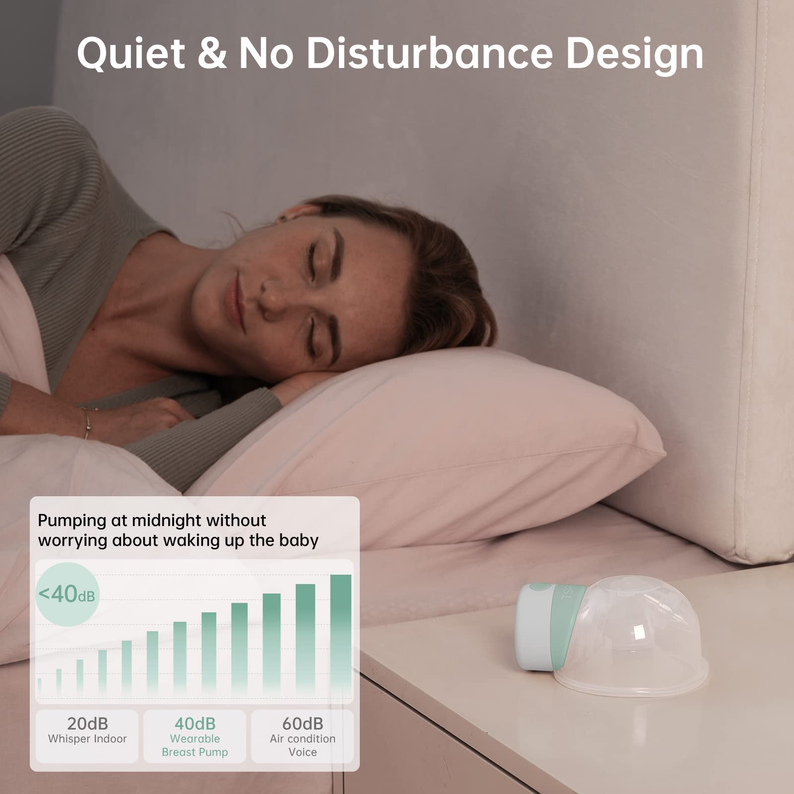 TSRETE Breast Pump, Wearable Breast Pump, Electric Hands-Free Breast Pumps with 2 Modes, 9 Levels, LCD Display, Memory Function Rechargeable with Massage and Pumping Mode, 27mm Flange, Pink