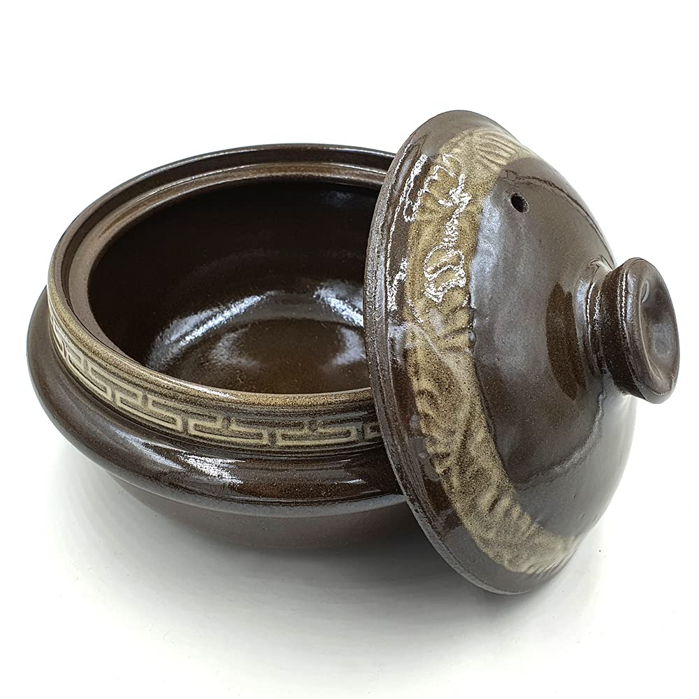 TheJD Korean Stone Bowl (Dolsot), Sizzling Hot Pot for Bibimbap and Soup - Premium Ceramic (Korean Stone Pot_03)