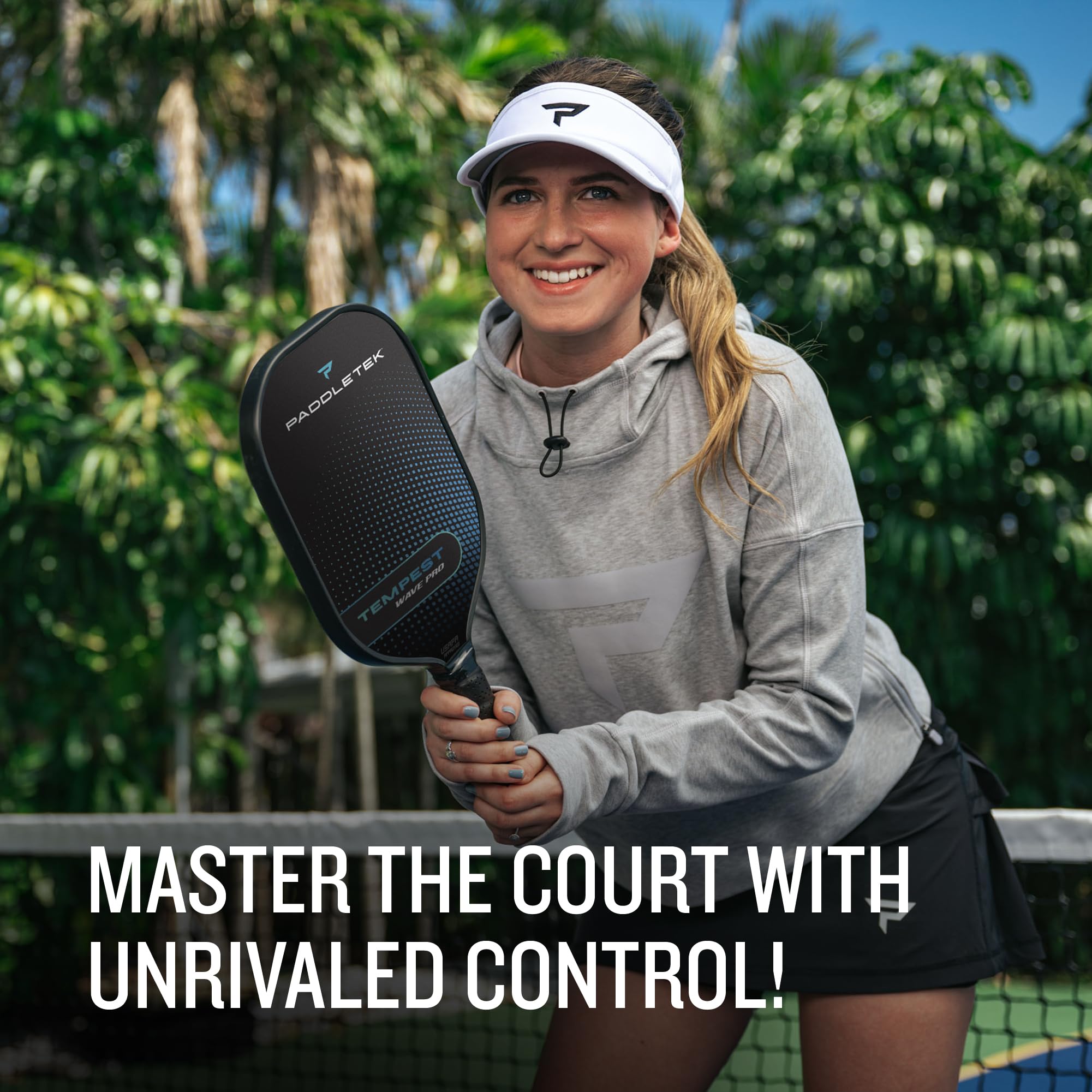 Paddletek Tempest Wave Pro Pickleball Paddle | Professional Pickleball Paddles with Carbon Fiber Surface, Tempest SRT Honeycomb Core & High Tack Performance Grip | USAPA Approved