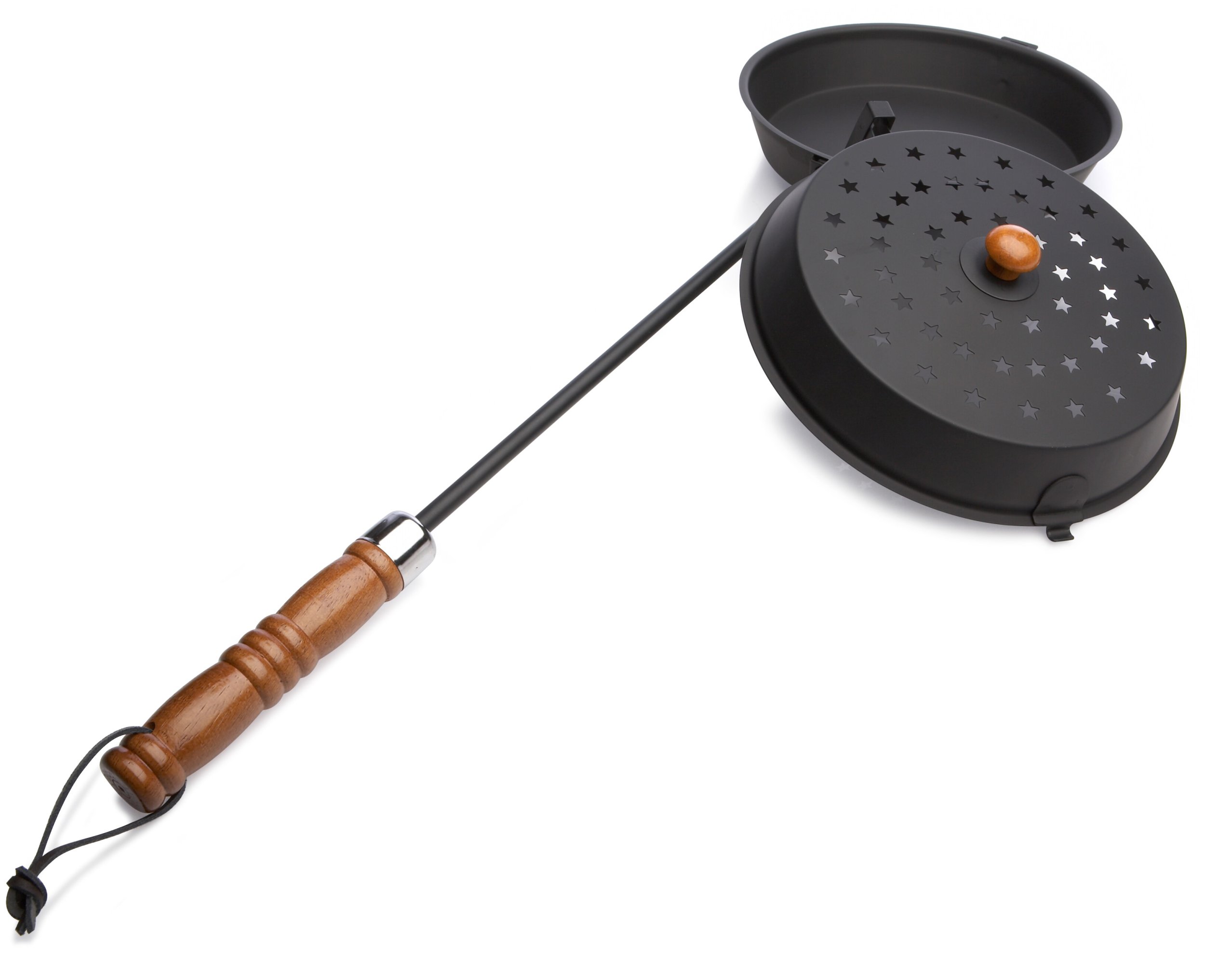 Rome's Chestnut Roaster and Fireplace Popcorn Popper, Steel with Wood Handle
