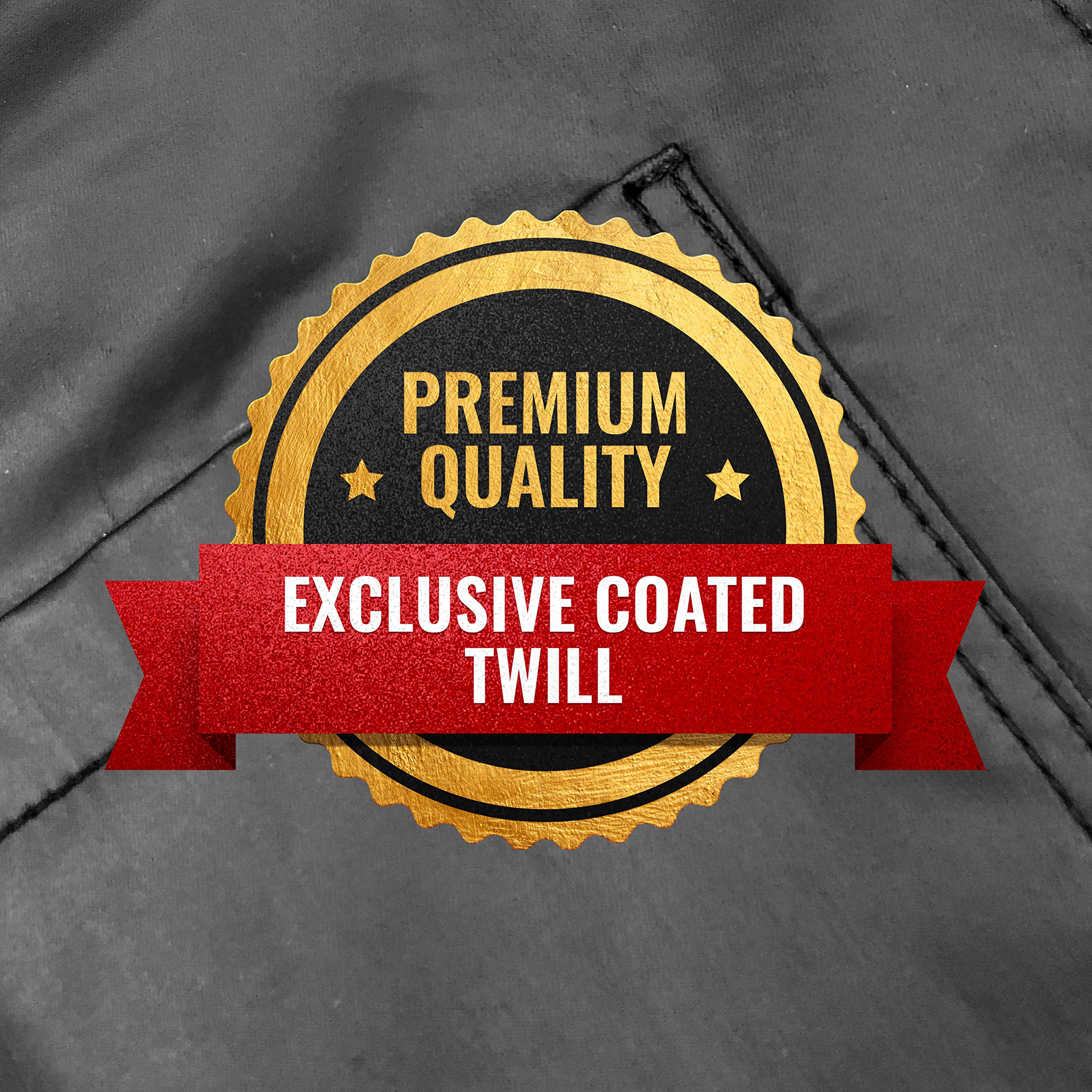 Under NY Sky Cross-Back Panther Black Apron β Coated Twill with Leather Reinforcement and Split-Leg β Adjustable for Men and Women β Pro Barber, Tattoo, Hair Stylist, Barista, Bartender, Server Aprons
