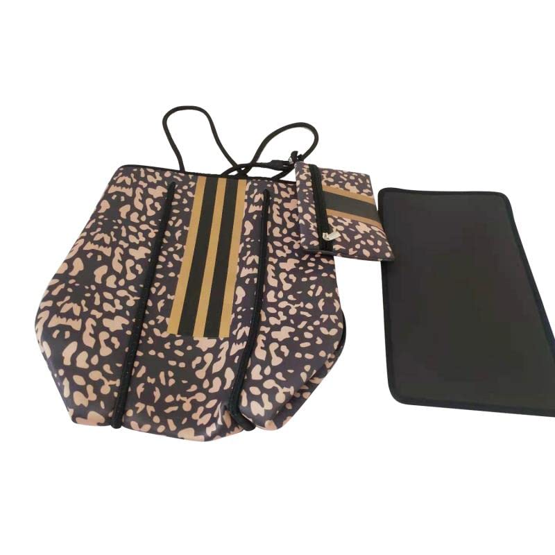 Tote lycra printed handbag (gold)