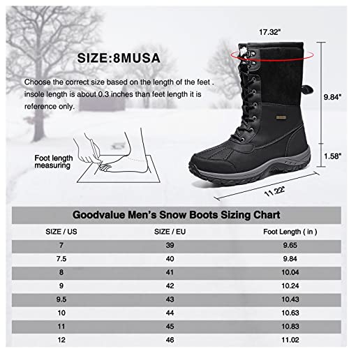 Mens Snow Duck Boots Waterproof Insulated Warm Fur Lined Winter Boots Non Slip Rubber Hiking Boots Casual Outdoor