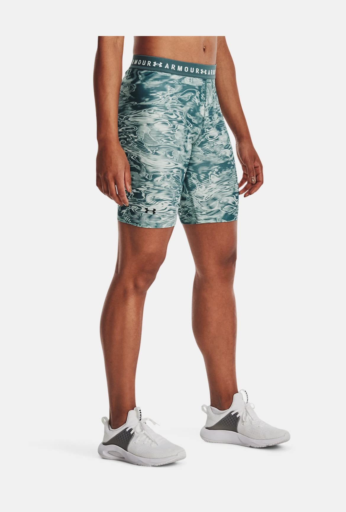 Under Armour Women's HeatGear Armour Bike Shorts (Jade/Summit White, Medium)