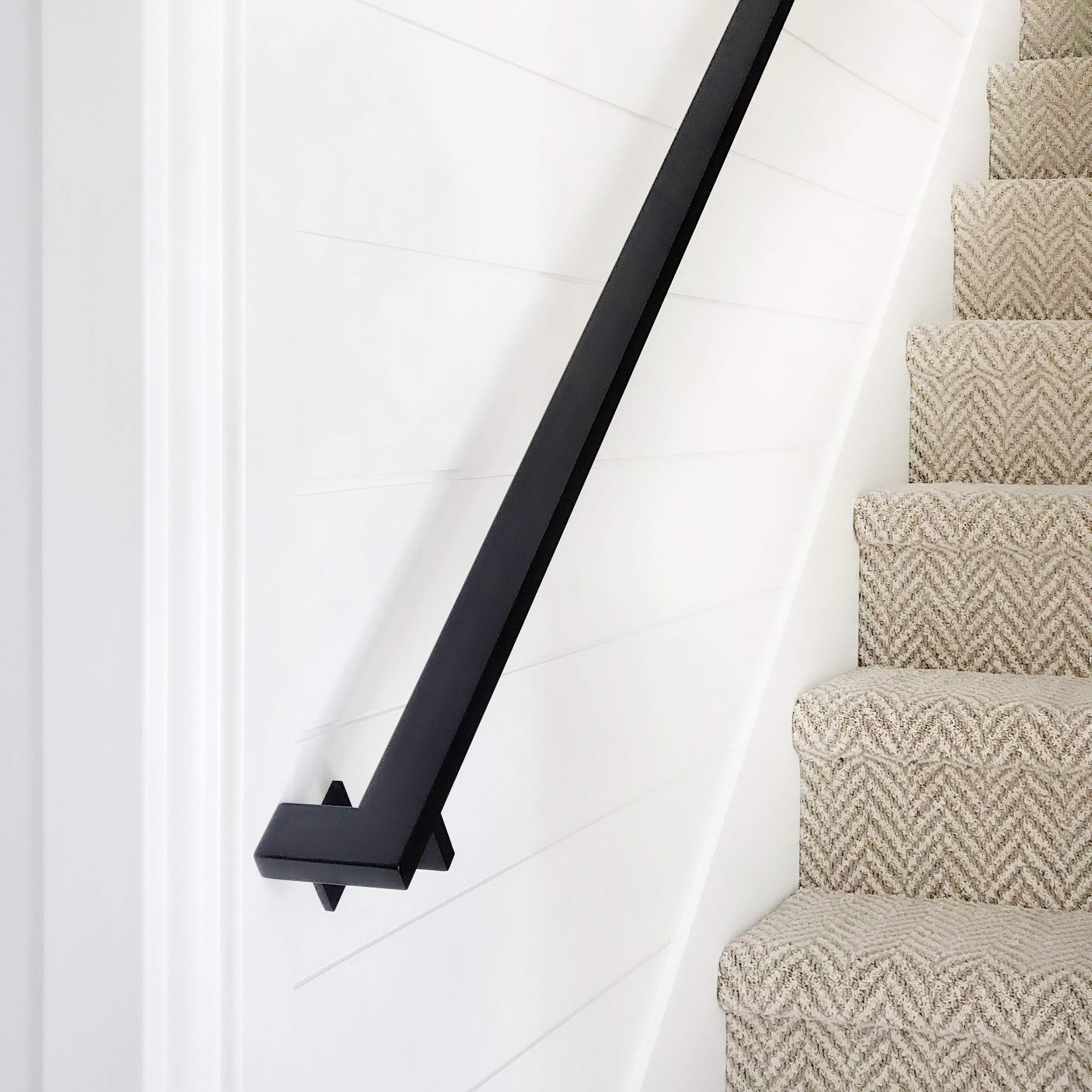 Minimal Handrail Bracket - Modern Steel Metal Stair Rail Black by Bold MFG & Supply in Austin TX