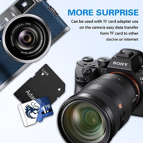 POCEVIT Memory Card 1TB TF Card with Adapter | Flash Memory Card Up to 80MB/s, A1, U3, Class10, V30, UHS-I, High Speed for Android Smart-Phones,Tablets,Camera