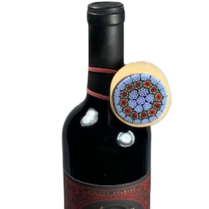 Wine Bottle Stopper β Unique gift for Dinner Host, Wine Lover, or Housewarming β a versatile wine accessory, use for Wine or Champagne β Handmade of Murano Glass and Portuguese Cork keeps wine fresher
