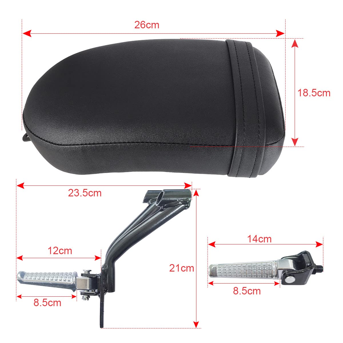 Rear Passenger Seat and Foot Pegs Kit for Honda CMX 300 CMX 500 Compatible with Honda Rebel 2017-2022