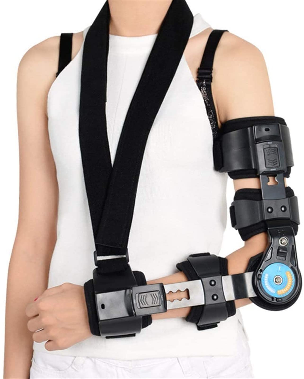 TSUSF Hinged Elbow Brace With Strap Post OP Elbow Brace Stabilizer Splint Arm Orthosis Injury Recovery Support Elbow Immobilizer (Color : Left)
