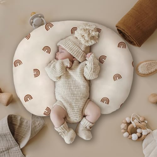 Nursing Pillow Cover 2 Pack,Neutral Breastfeeding Pillow Cover Fits 22.5in*18in Nursing Pillow for Baby Boy Girl, Neutral Baby Nursing Pillow Cover(Boho Rainbow Style)…